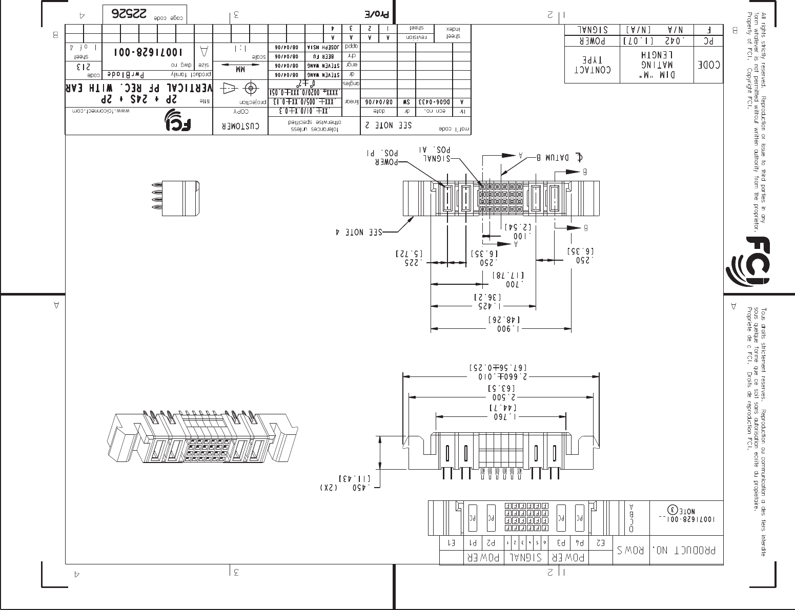 Amphenol ICC (FCI) 的 10071628-001 Drawing 規格書 | DigiKey