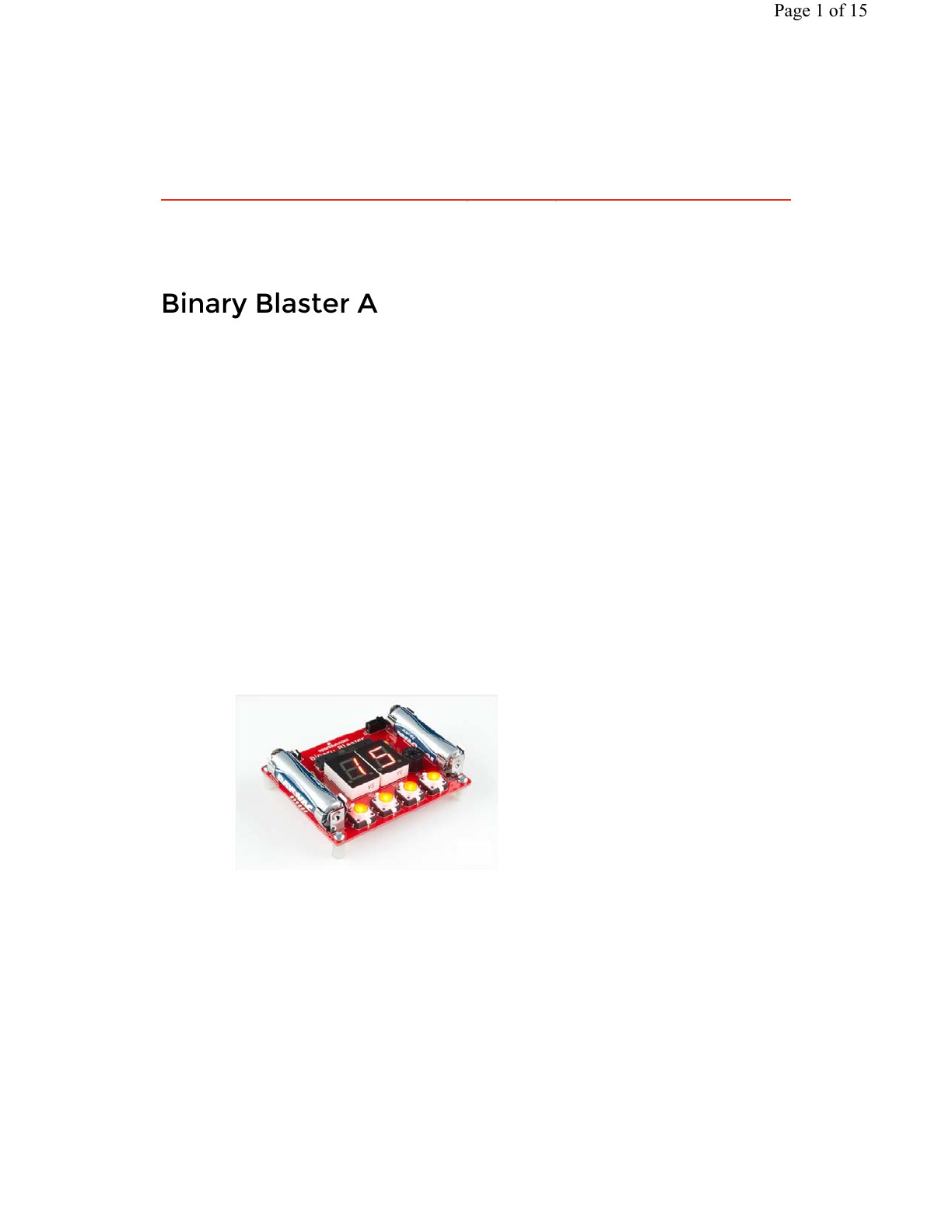 SparkFun Electronics 的 Binary Blaster Assembly Guide 規格書 | DigiKey