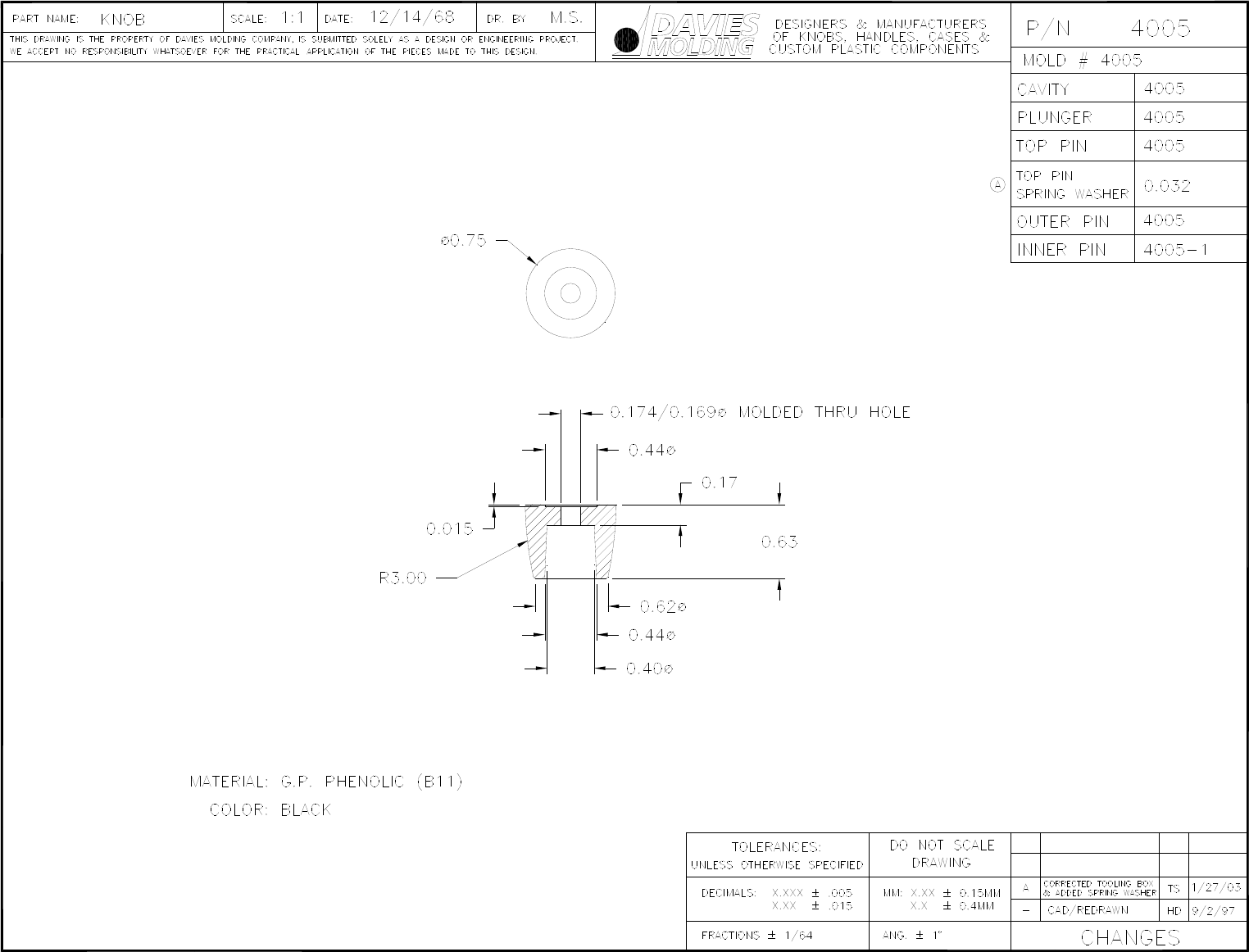 Davies Molding, LLC 的 4005 Dwg 規格書 | DigiKey