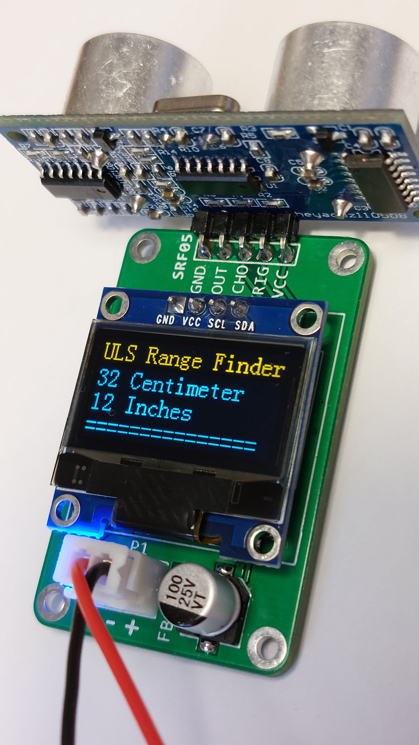 An Ultrasonic Range Finder Using an SRF05 and an ATTiny85